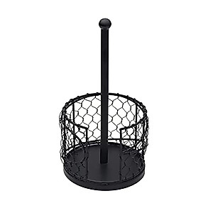 Gourmet Basics by Mikasa Farmer's Market Paper Towel Holder, 12.75-Inch, Black