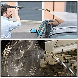 4000 Psi Pressure Rotating Turbo Nozzle 4.0 Gpm Quick Connector with 4500 Psi Pivoting Coupler with 7 Pieces Spray Nozzle Tips Kit Multiple Degrees (0, 15, 25, 40, 65 Degrees, Rinse1, Soap2)