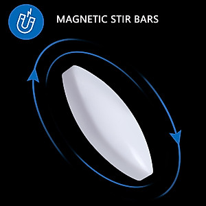 LABLPSAI 10Pcs PTFE Magnetic Stirrer Mixer Stir Bar, Stir Rod Magnetic Laboratory Bar 40mm/1.57 inch