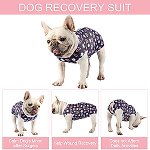 Due Felice Dog Surgery Suit Female Spay Recovery Suit for Dogs Surgical Recovery Suit for Female Dog Neuter Recovery Suit Male Dogs Onesie for Surgery Fits Small Medium Dog Love/Flower/X-Small