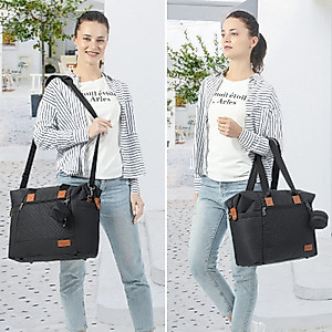 LOVEVOOK Diaper Bag Tote, Large Baby Tote Bag, Travel Diaper Tote for Mom and Dad with Changing Pad and First Aid Bag, Dark Gray