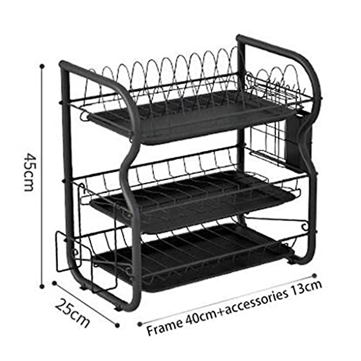 PDGJG Stainless Steel Widened Large Size Draining Dish Rack Storage Type Kitchen Multi-Functional Rack Organizer Storage Rack