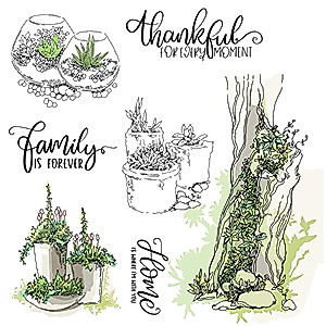 Silicone Seal Stamp Flower Pot Clear Stamps for DIY Scrapbooking Card Making Embossing Photo Album Paper Rubber Stamps-4