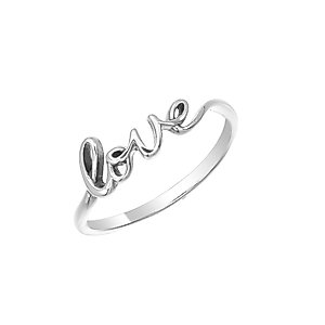 Boma Jewelry Sterling Silver Love Script Ring, Size 9