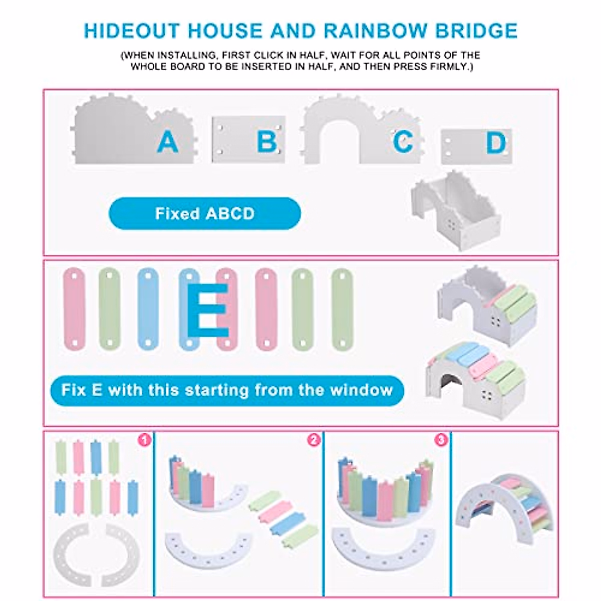 Large Hamster Cage and Habitat, Small Animals Cage with Various Accessories for Syrian Hamster, Dwarf Hamster, Gerbil