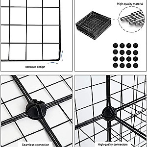 C&AHOME Wire Cube Storage, 20-Cube Organizer Metal, Wire C Grids Storage, Storage Bins Shelving, Modular Bookshelf Shelf, Closet Cabinet Ideal for Home, 48.4”L x 12.4”W x 60.6”H Black UWCSM20B