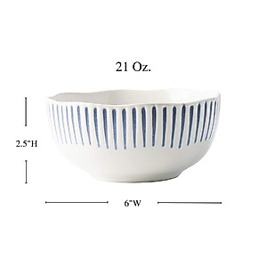 Juliska Sitio Stripe Indigo Cereal/Ice Cream Bowl