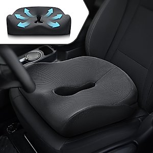DiffCar Upgraded Seat Cushion for Coccyx Sciatica Tailbone Pain Relief, Car Seat Cushion for Car & Truck Driver, for Short People, for Office Chair,Wheelchair,Plane, Car Accessorie (non-medical)
