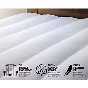 W Hotels Featherbed - Mattress Cover - Hotel Luxurious, Soft Duck Featherbed - Full (54" x 75")