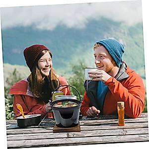 UPKOCH 1 Set Pot Outdoor Cookware Japanese Style Pot Iron Stock Pot Nabemono Hot Pot Hanging Stewpan for Hone Non-stick Pot Outdoor Saucepan Grey Korean Wood Non Stick Pan Cast Iron Pot