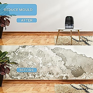 MONHOUSE Dehumidifier 600ml Portable, Compact & Quiet Moisture Absorber - Mini Air Dehumidifier for Home, Bedroom Damp, Car, Office, Garage, Caravan & Basement - Electric Mould Remover - Black