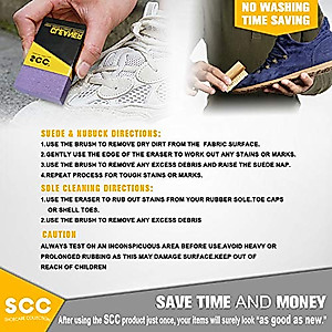 Professional Suede Shoe Cleaner Kit. Suede Brush & Suede Eraser for Shoes & Boots. New Suede & Nubuck Cleaning Essential Kit for Napped Leather Coats, Jackets, Furniture, Seats, Gloves & Sneakers.