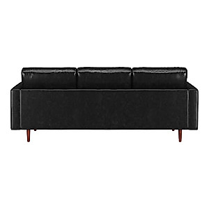 Inmod Ashton Reversible Vintage Leather Sectional, Vintage Black