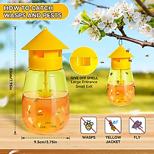 ITISBLTN 2 Packs Wasp Trap – Extra Large Yellow Jacket Trap Reusable Outdoor Hanging Ground Bee Wasps Killer Traps for Outside Garden, Patio, Backyard, Camping