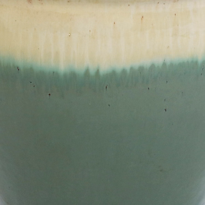 Sunnydaze Large Ceramic Planter - Indoor or Outdoor Plant Pot with Drainage Holes - Seafoam Glaze Finish - 15" - Chalet