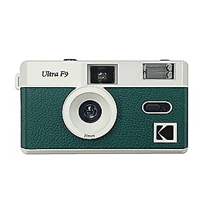 KODAK Reusable Ultra F9 35mm Film Camera, Fixed-Focus and Wide Angle, Build in Flash and Compatible with 35mm Color Negative or B&W Film (Film and Battery NOT Included) by Corex (Green)