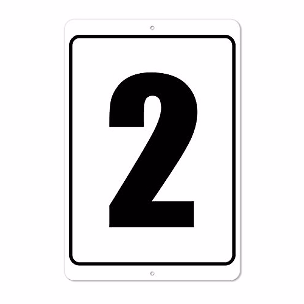 Numbered Sign 2 | 8 x 12 Aluminum Outdoor/Indoor Sign/Area Marker, Curbside Number (2)