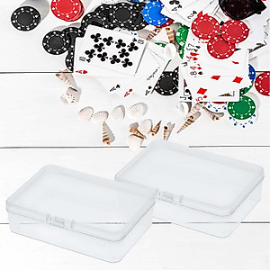 4 Pcs Mini Plastic Storage Containers Box with Lid, Small Beads Storage Containers Travel Case 4.5x3.3x1.1 Inch Clear Rectangle Box Organizer for Collecting Small Items, Beads, Jewelry, Cards, Crafts