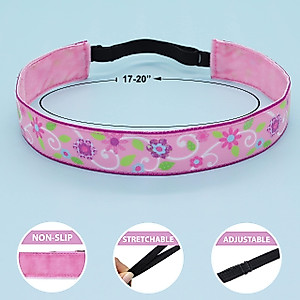 FROG SAC 5 Cute Headbands for Girls, Adjustable Non Slip Little Girl Hair Accessories, Stretch Elastic Kids Hair Bands, Headband Birthday Party Favors Pack, Butterfly Princess Heart Floral Hairbands