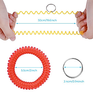 Yolev 6 Color Wrist Coil Keychain Plastic Coil Wristband Stretch Spring Spiral Coil Bracelets Key Chain Wrist Key Holder for Sauna Gym Pool ID Badge and Outdoor Sports