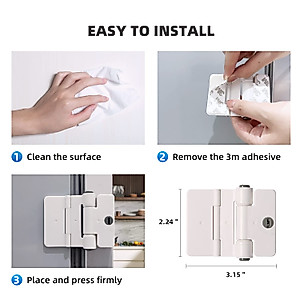 HonesaLoc Refrigerator Locks Double Button Fridge Lock with Keys Adhesive Baby Proofing Cabinet Locks Child Proof Freezer Door Lock Extra Secure Baby Safety File Drawer Lock