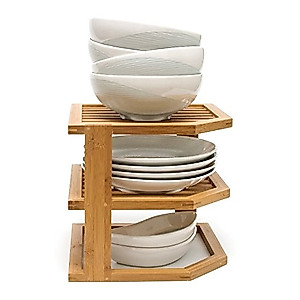 Lipper International 8883 Bamboo Wood 3-Tier Corner Kitchen Storage Shelf, 10" x 10" x 9-1/2"