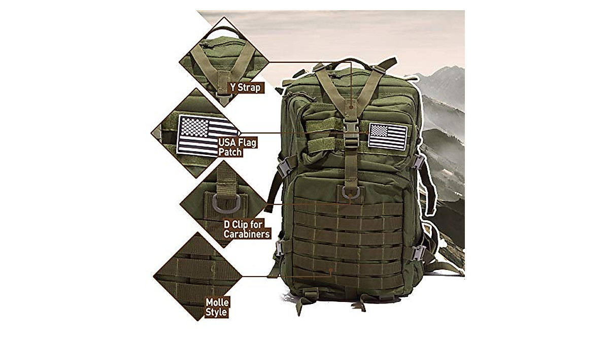 Bug Out Bag Backpack 50L Tactical Survival Pack Green Camo