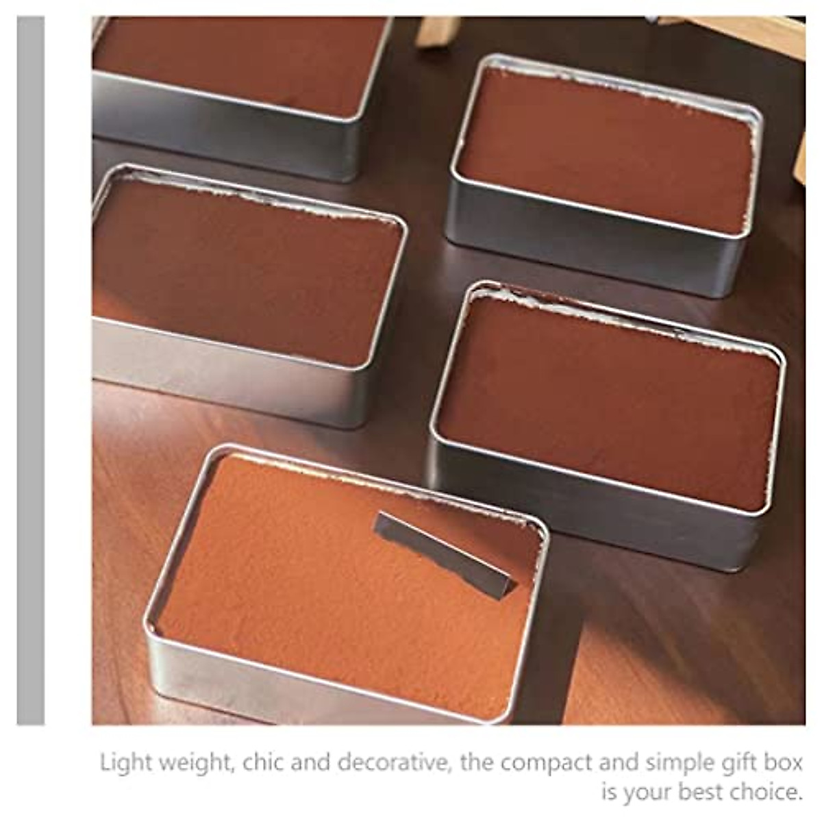 Zerodeko Cake Pans 2pcs Loaf Pan Stainless Steel Baking Bread Pan Toast Molds Empty Gift Boxes Cookie Case Metal Bakeware for Home Kitchen Meatloaf Cake Brownies Oven & Dishwasher Safe Cake Pan