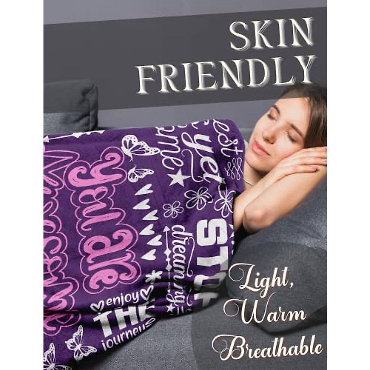 InnoBeta Coworker Leaving Gifts for Women Flannel Blankets Throws, Going Away Gift for Coworker, Leaving Farewell New Job Presents (50"x 65") - Purple - Best Coworker Ever