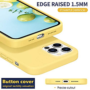 MILPROX Compatible with iPhone 12 Case and iPhone 12 Pro Silicone Cases (2020), Microfiber Cloth Lining Silicone Gel Shell Case - Lemon Yellow