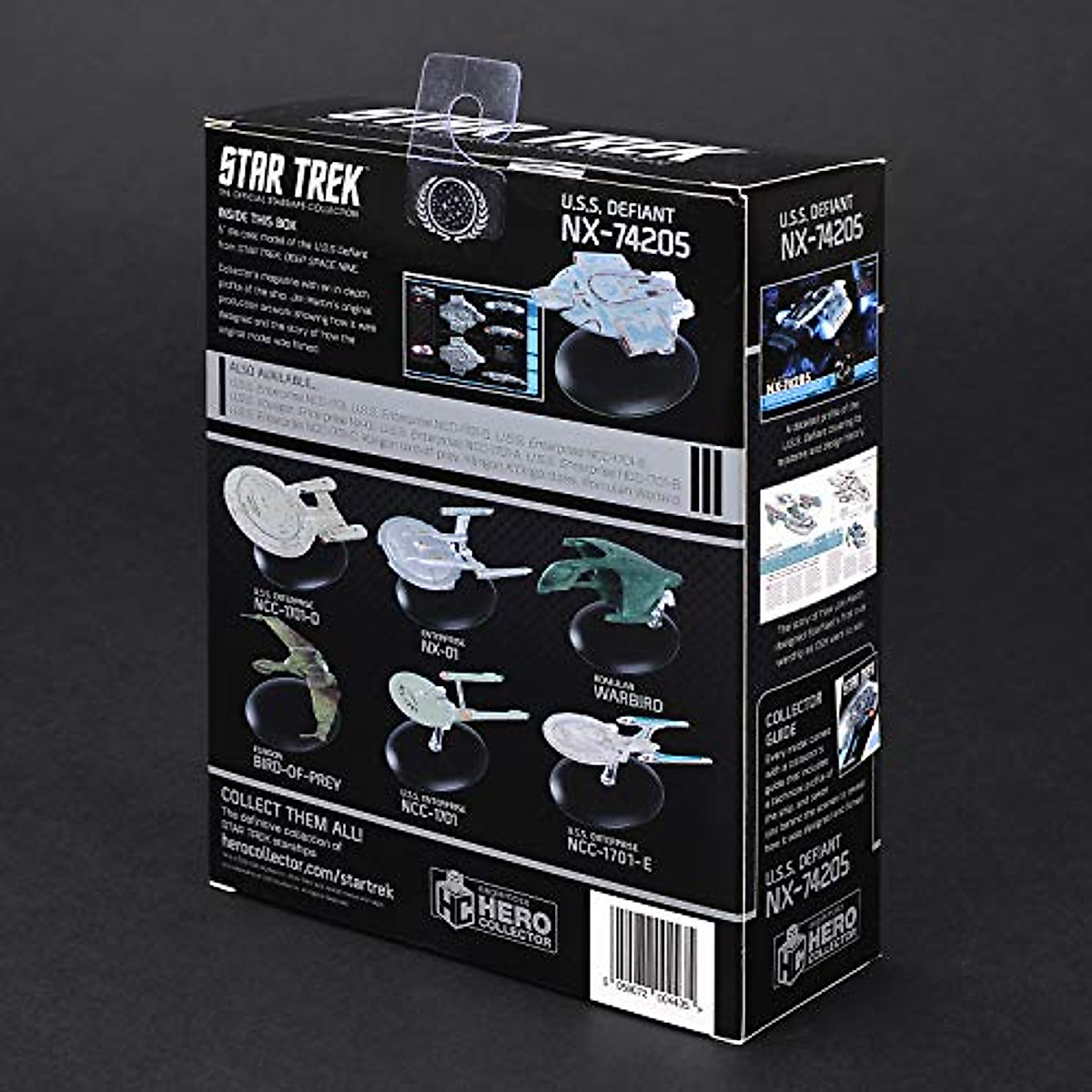 Hero Collector| Star Trek The Official Starships Collection | Eaglemoss Model Ship Box U.S.S. Defiant NX-74205