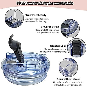 HeyMoly Stanley Tumbler 30 oz Replacement Lids 2 Pack, Spill Proof and Splash Resistant Covers for Tumbler 30 oz(2 Pack)