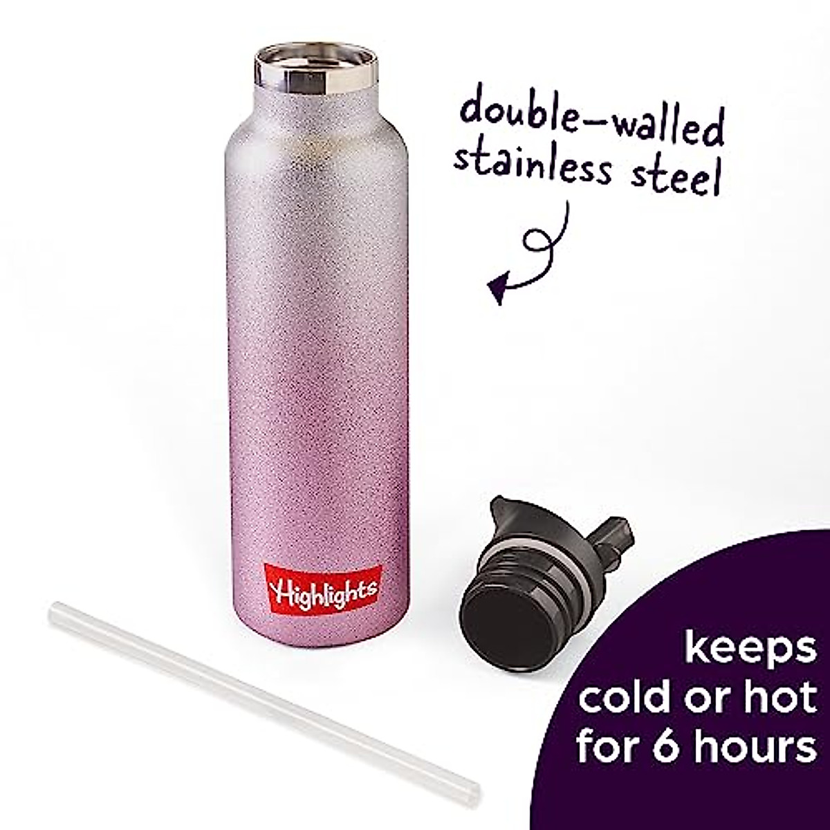 Highlights Customizable Critter Creator 15" Backpack Set for Kids with 15" Pink Backpack, Insulated Lunch Box, and Leakproof Water Bottle, For Boys and Girls Ages 3+