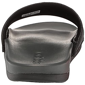 adidas Women's Adilette Comfort Slide Sandal, Black/Grey/Black, 8