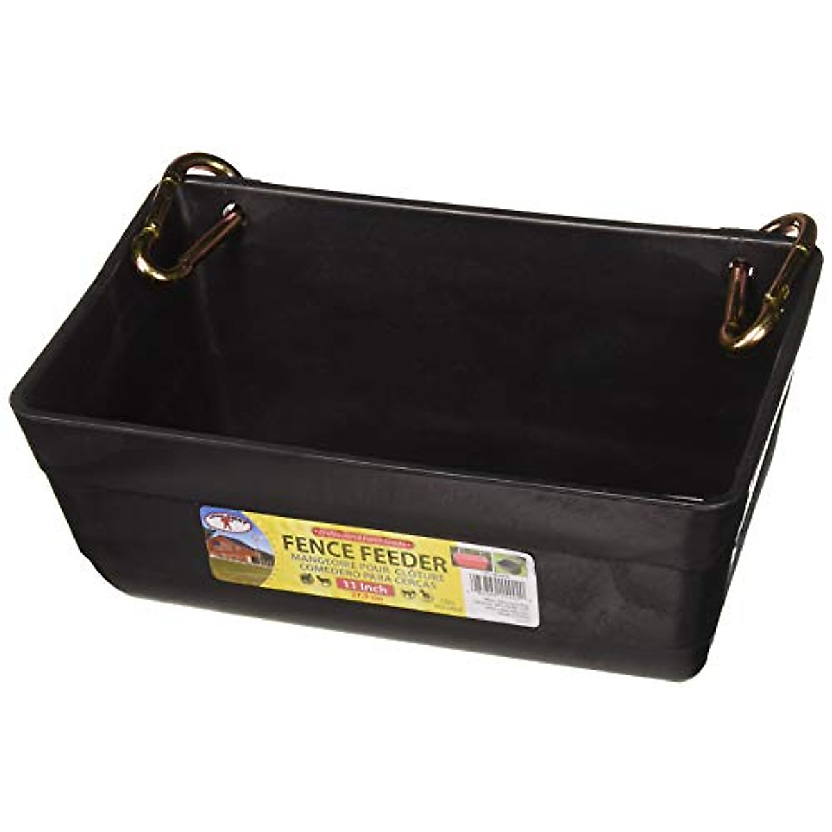 (2 Pack) Little Giant Fence Feeders With Clips, 11-Inch, Black