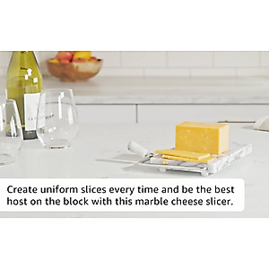 Fox Run Brands Marble Cheese Slicer with 1 Replacement Wire, 5 x 8.25 x 1.25 inches, White