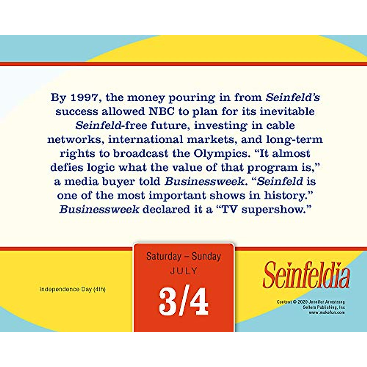 2021 Seinfeldia Trivia from the Show About Nothing Boxed Daily Calendar