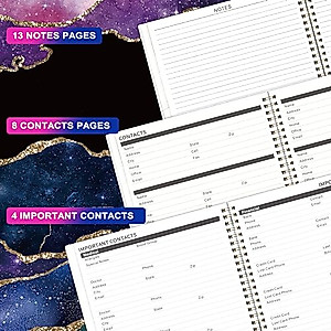 2024-2026 Monthly Planner - 2 Year Planner with Tabs & Pocket, July 2024 - June 2026, Contacts and Passwords, 8.5" x 11", Thick Paper, Twin-Wire Binding - Star