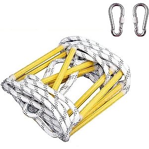 Fire Escape Ladder, 16.4ft Emergency Fire Escape Rope Ladder, Emergency Fire Escape Rope Ladder, Resin Aerial Worker for Outdoor Rescue Training,3m/9.8ft
