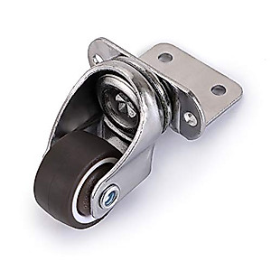 Skelang 4 Pcs 1 Inch Side Mounting Casters, TPE Swivel Plated Caster Wheels, L- Shaped Mute Wheel, Replacement for Baby Bed, Carts Trolley, Kitchen Cabinet, Furniture, Table, Loading Capacity 100 Lbs
