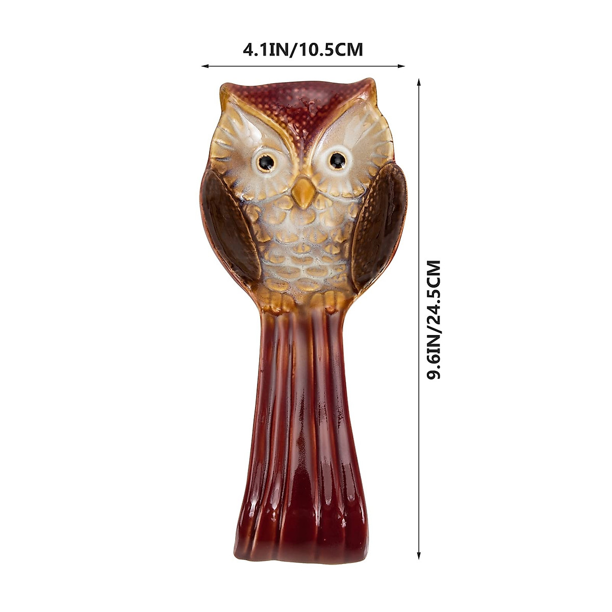 Yardwe Spoon Holder Ceramic Spoon Rest Soup Ladle Rack Owl Spoon Rest Cooking Utensil Ladle Shovel Rest Holder for Kitchen Dining Table Coffee Station Red Coffee Spoon Holder