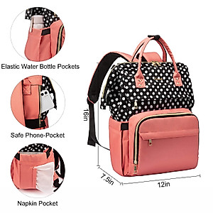 LOVEVOOK Laptop Backpack for Women Work Laptop Bag Stylish Teacher Backpack Business Computer Bags College Laptop Bookbag, Stripe Black 02