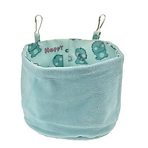 MuYaoPet Cute Sugar Gliders Ferret Hammock Bed Pouch Swing Toys Small Animal Hanging Bed Hideout Hut Sack for Gerbil Rat Guinea Pig Squirrel Sugar Gliders Cage Accessories (Blue)
