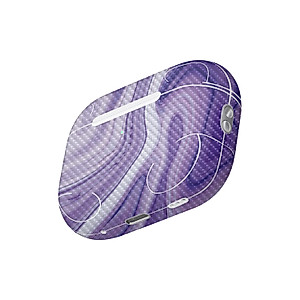 MightySkins Carbon Fiber (2 Pack) Skins Compatible with Apple AirPods Pro 2 - Lavendar Acrylic | Protective, Durable Textured Carbon Fiber Finish | Easy to Apply and Change Styles | Made in The USA