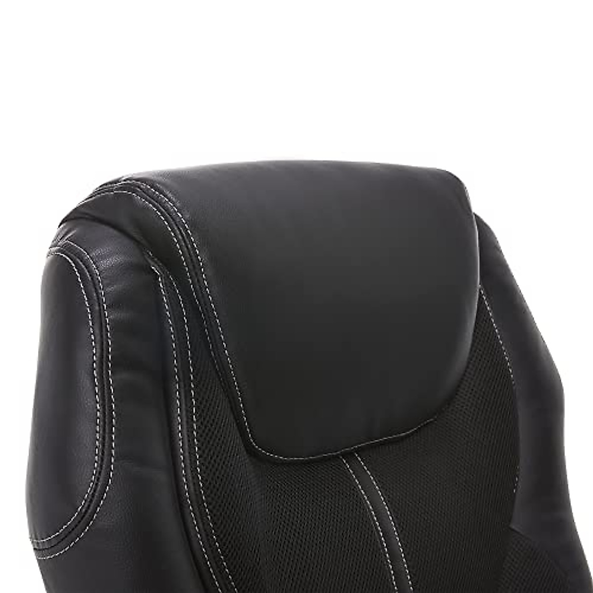 Serta Executive Office Padded Arms, Adjustable Ergonomic Gaming Desk Chair with Lumbar Support, Faux Leather and Mesh, Black