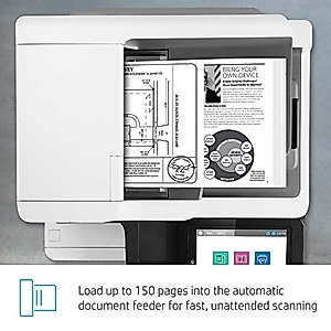 HP LaserJet Enterprise MFP M635fht Monochrome All-in-One Printer with built-in Ethernet, 2-sided printing, extra paper tray & wheeled stand (7PS98A)