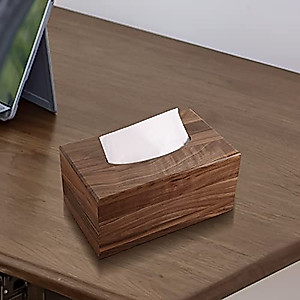 Ritattas Tissue Box Cover, Walnut Wood Tissue Box Cover Rectangular, Decorative Tissue Box Holder for for Bathroom, Bedroom,Dinner Table