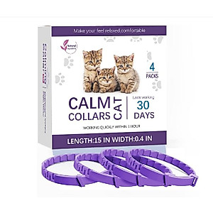 4 Pack Calming Collar for Cats and Kittens,Cat Pheromone Collars for Anxiety Efficient Relieve, Feline Calm Pheromones Collars Cats Stress Relief,Calming Collar for Peeing,Meowing,Fighting,Scratching