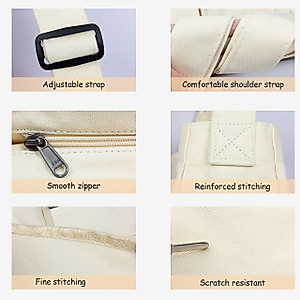 VOLGANIK ROCK Large Canvas Tote Bag with Multi Pockets Lightweight Hobo Crossbody Handbag Shoulder Purse for Women & men