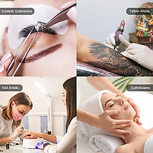 MINIEAR Eyelash Lamp - Dimmable LED Floor Lamp Lash Light for Eyelash Extensions, Salon SPA, Esthetician, Tattoo Artists - Rotating Half-Moon Head, Shadowless Lighting, Adjustable Brightness (White)